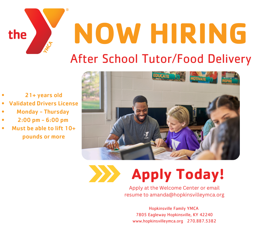 After School Tutor/Food Delivery - Hopkinsville / Christian County YMCA