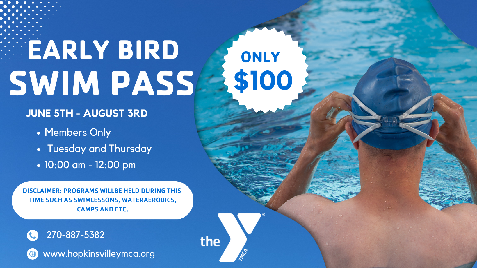 Early Bird Swim Pass 2023 - Hopkinsville / Christian County YMCA